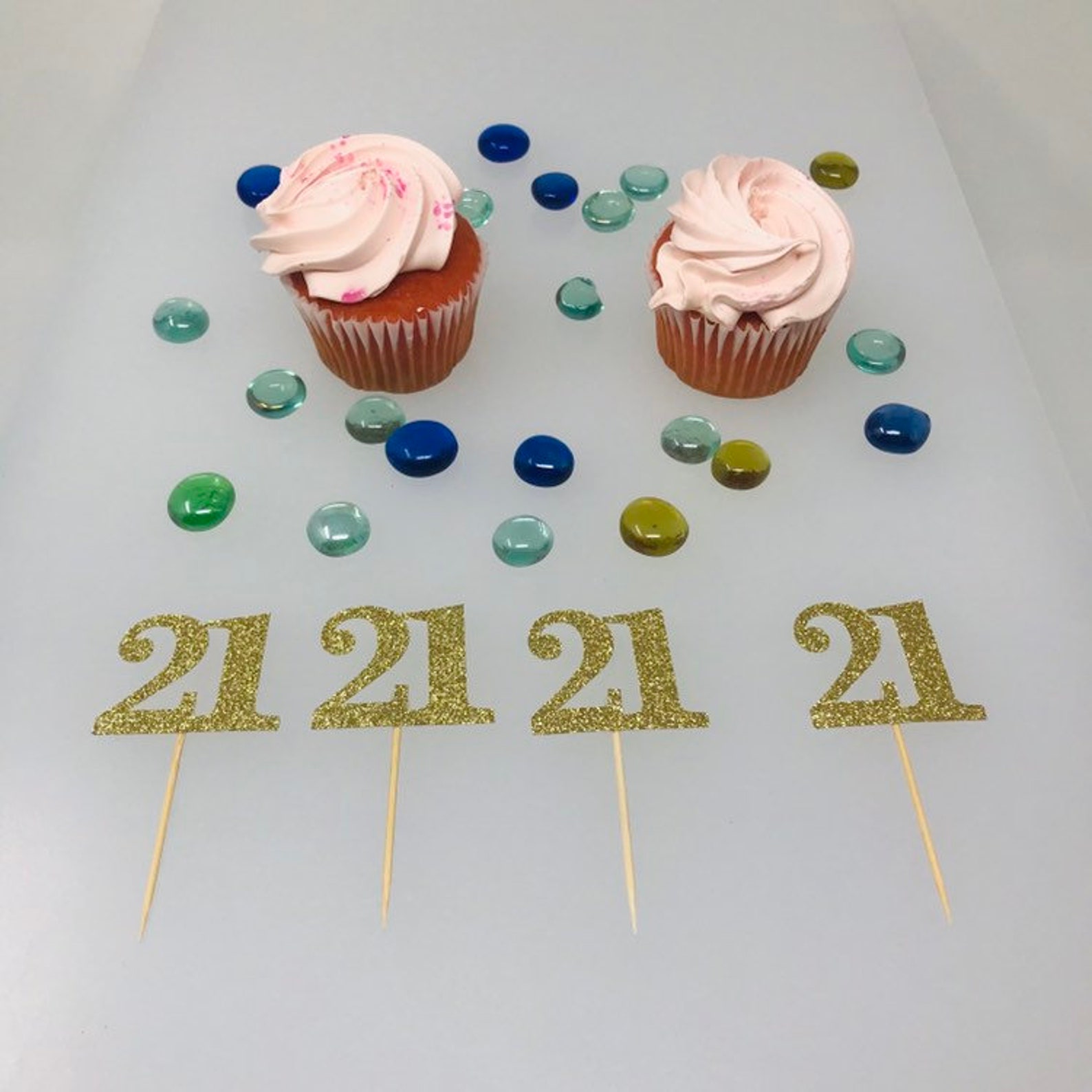 21st Birthday Cupcake Toppers Birthday Decoration 21st | Etsy