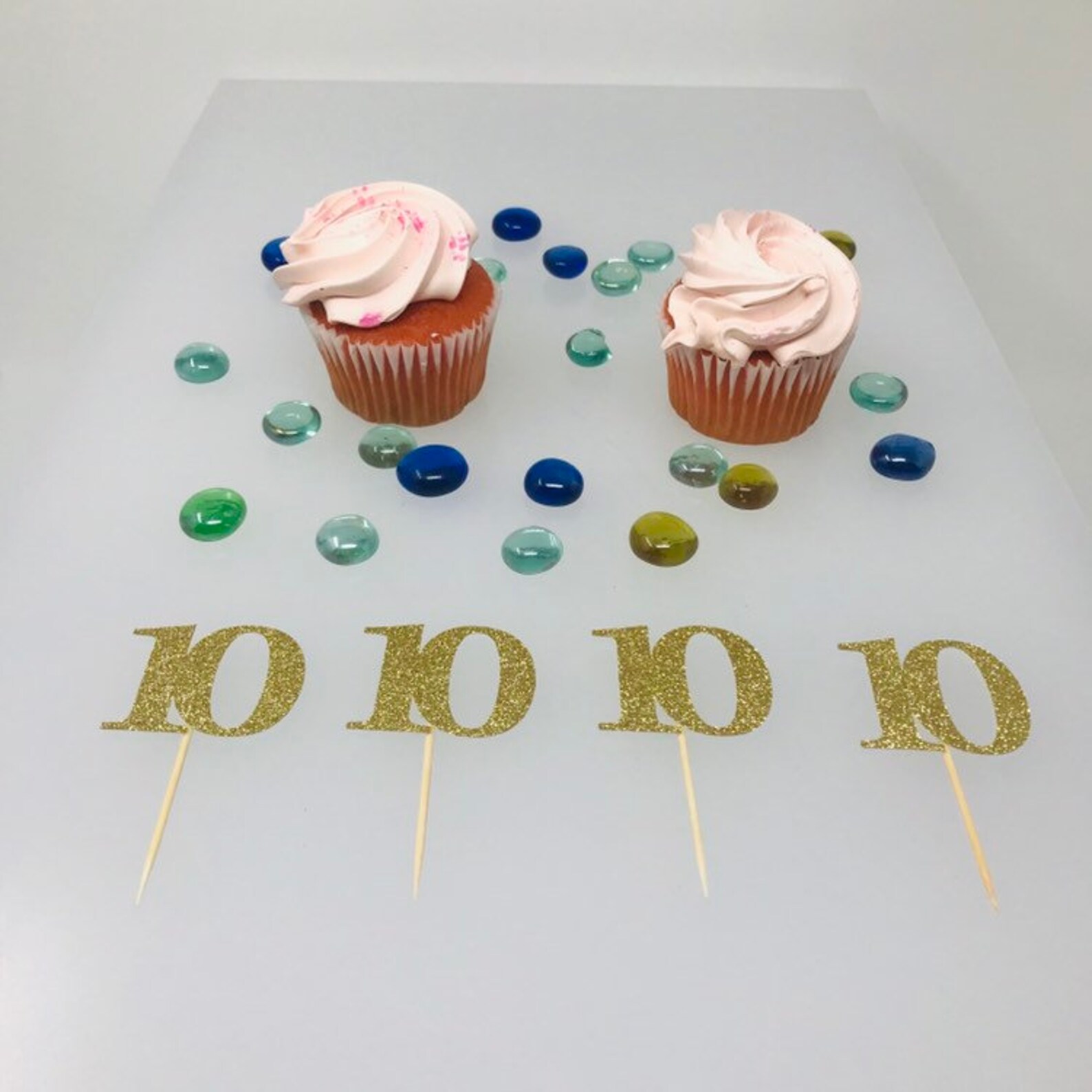 10th Birthday Cupcake Toppers, Birthday Decoration, 10th Birthday ...