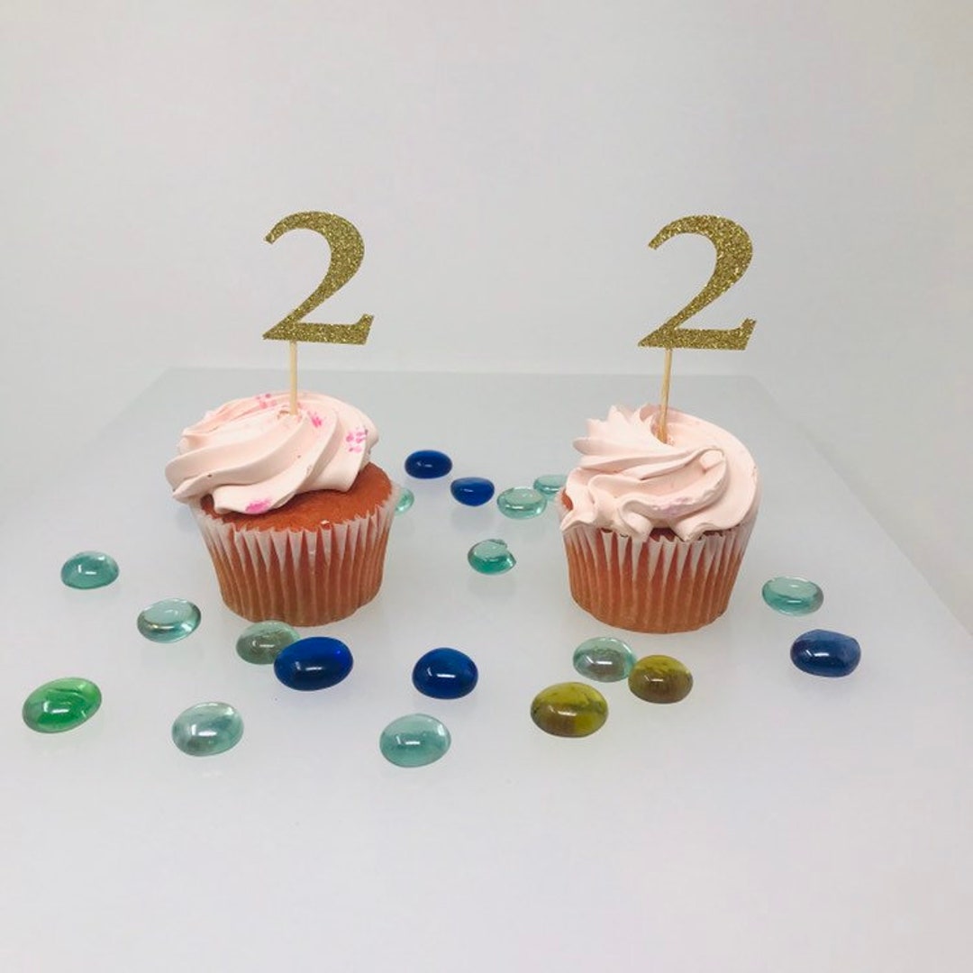 2nd Birthday Cupcake Toppers, Birthday Decoration, 2nd Birthday ...