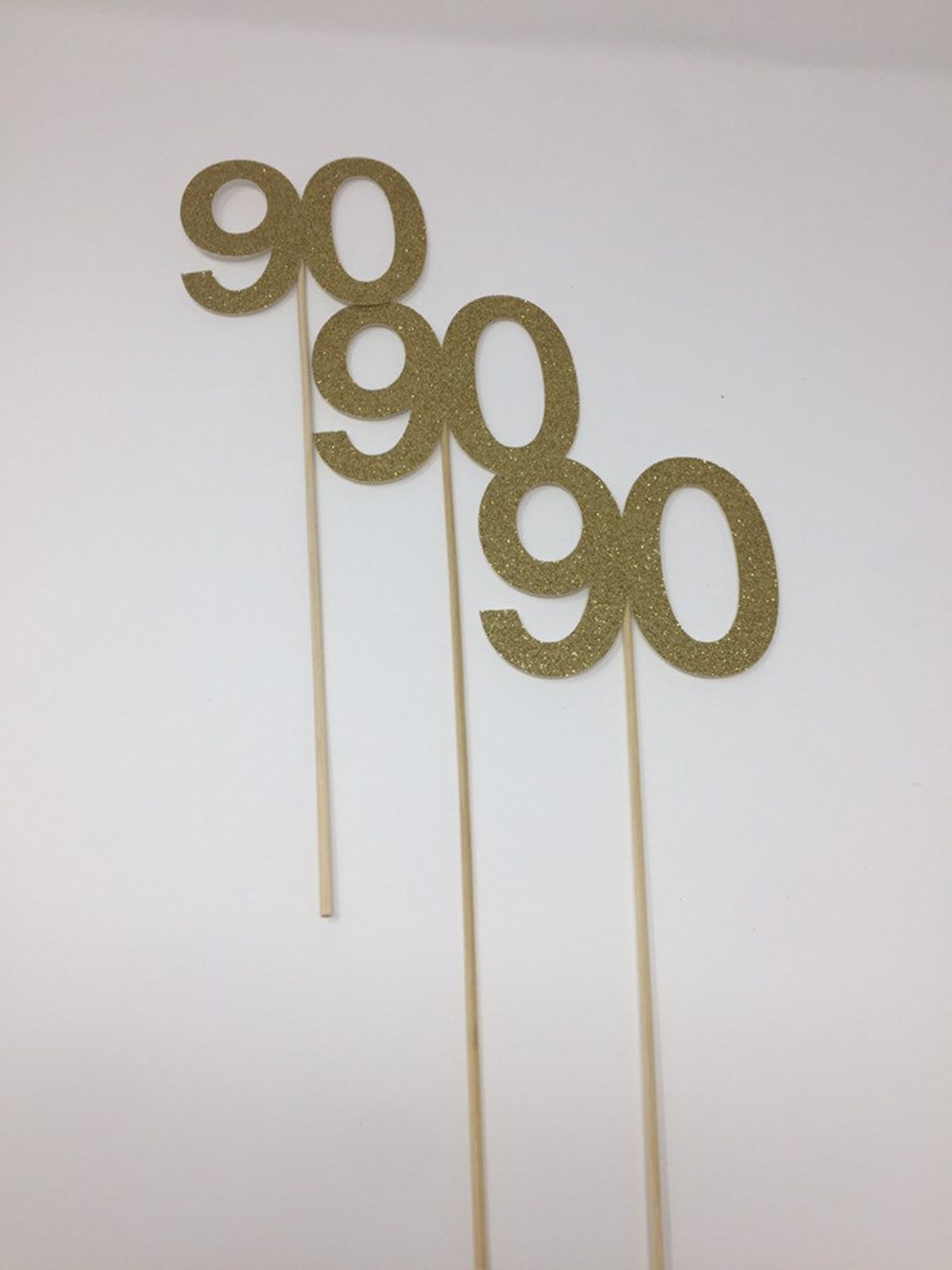 Set of 3 Sticks, 90 Birthday Centerpiece, 90th Anniversary, 90th ...