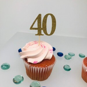 40th Birthday Cupcake Toppers, Birthday Decoration, 40th Birthday ...