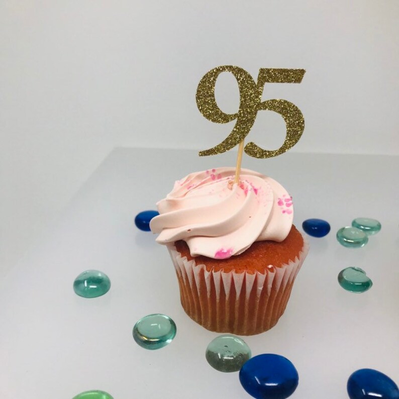 95th Birthday Cupcake Toppers, Birthday Decoration, 95 Cupcake Topper ...