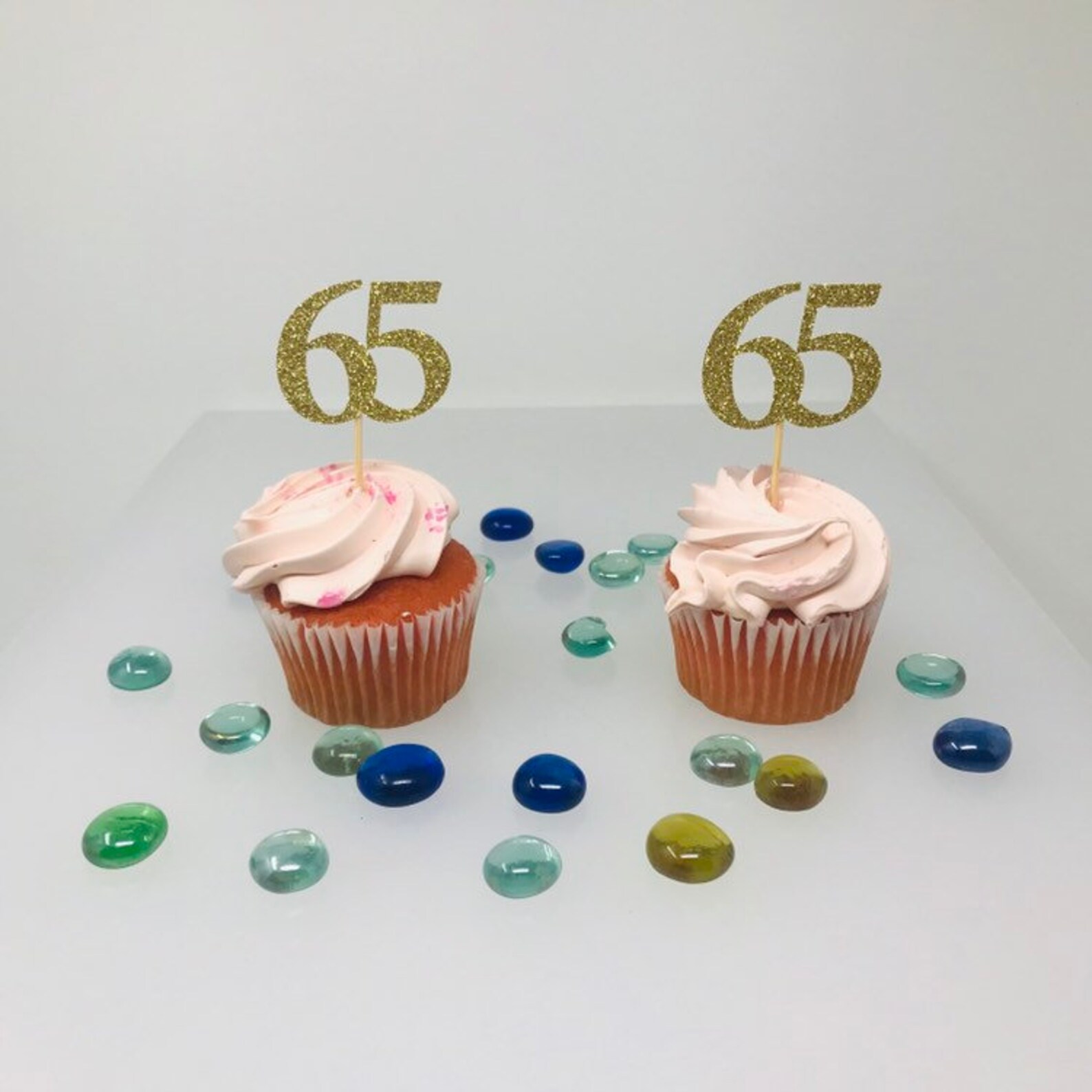 65th Birthday Cupcake Toppers, Birthday Decoration, 65 Cupcake Toppers ...