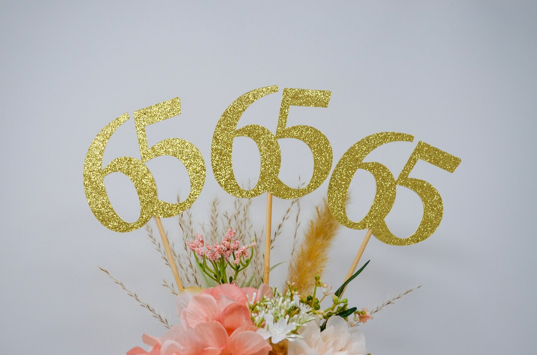 Birthday Centerpiece, 65th Anniversary, 65th Celebration, 65th Birthday ...