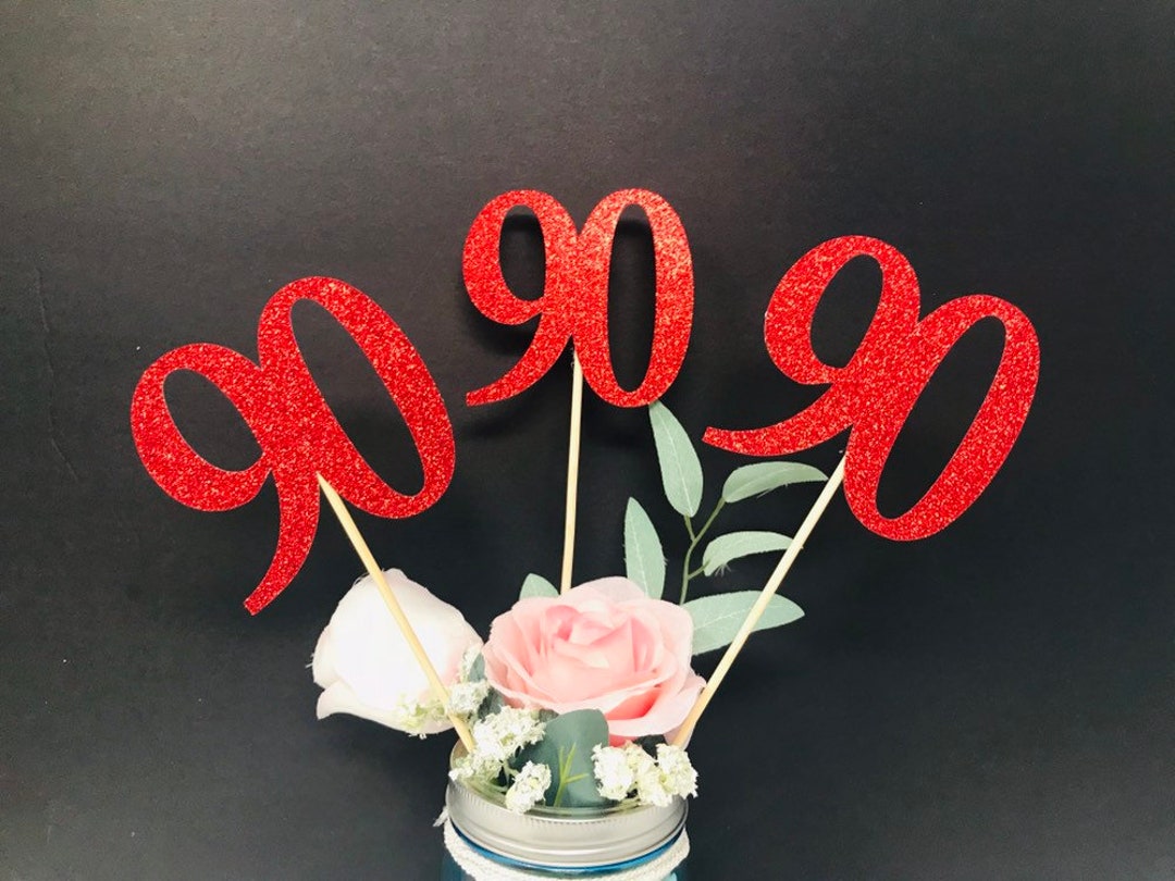 Birthday Centerpiece, 90th Anniversary, 90th Celebration, 90th Birthday ...