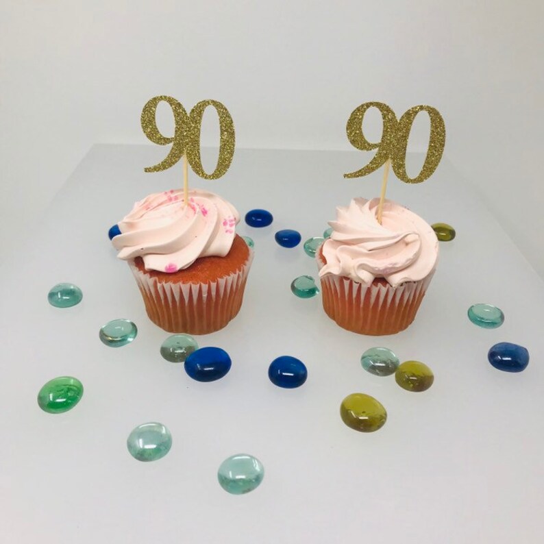 90th Birthday Cupcake Toppers Birthday Decoration 90 Cupcake - Etsy