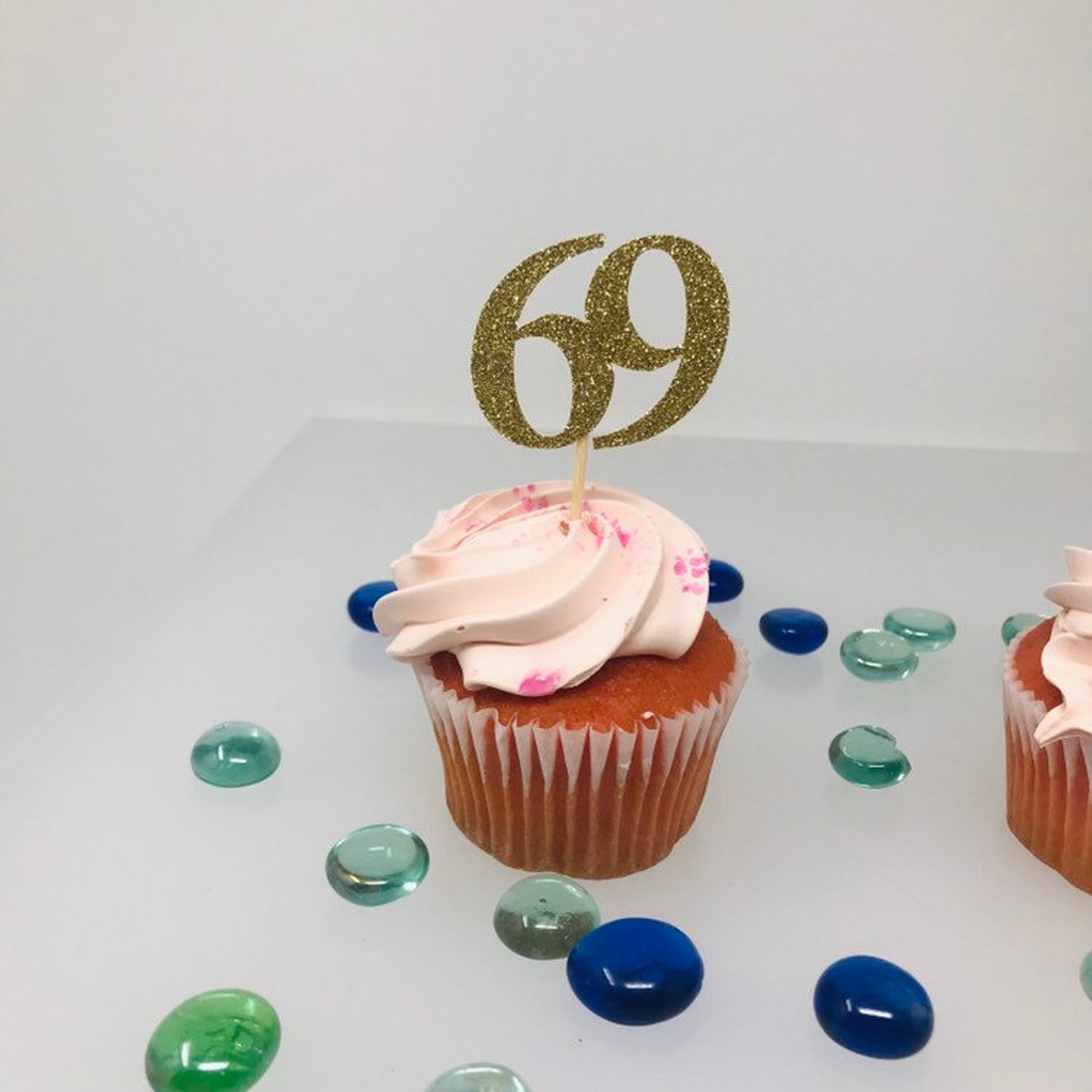 69th Birthday Cupcake Toppers Birthday Decoration 69 Cupcake | Etsy