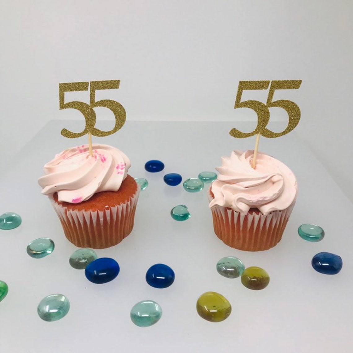55th Birthday Cupcake Toppers Birthday Decoration 55th M - Etsy
