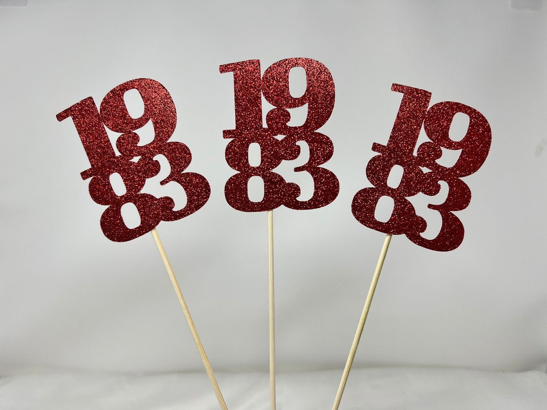 Set of 3 Sticks, 1983 Class Reunion Centerpiece, 40 Years Class ...