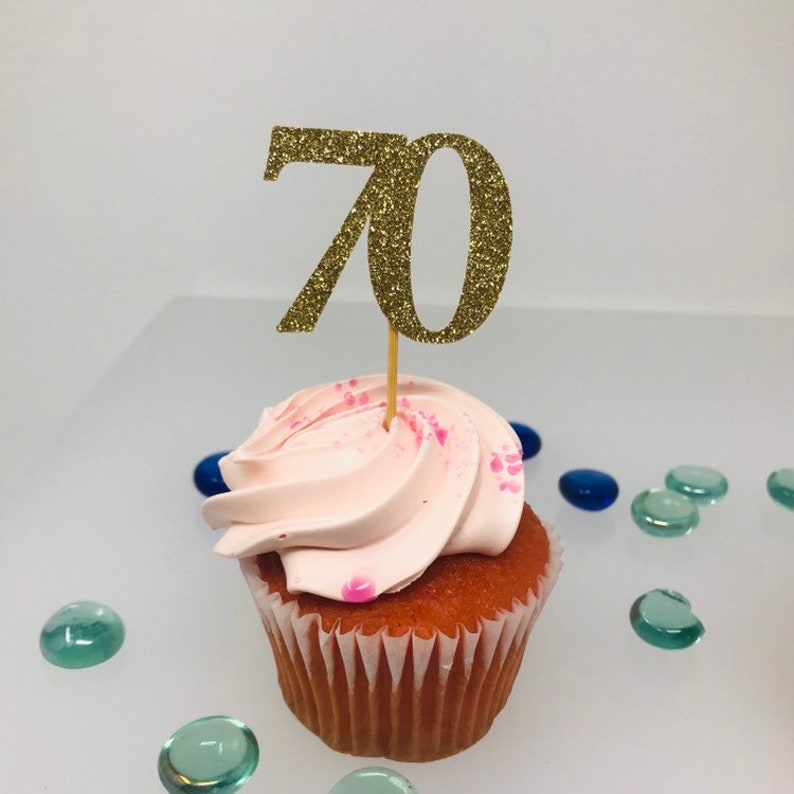 70th Birthday Cupcake Toppers Birthday Decoration 70 Cupcake Etsy