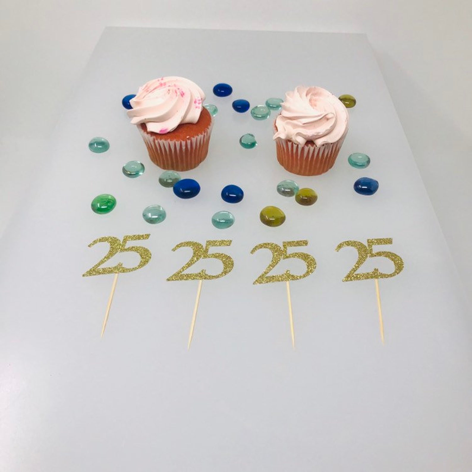 25th Birthday Cupcake Toppers Birthday Decoration 25th - Etsy