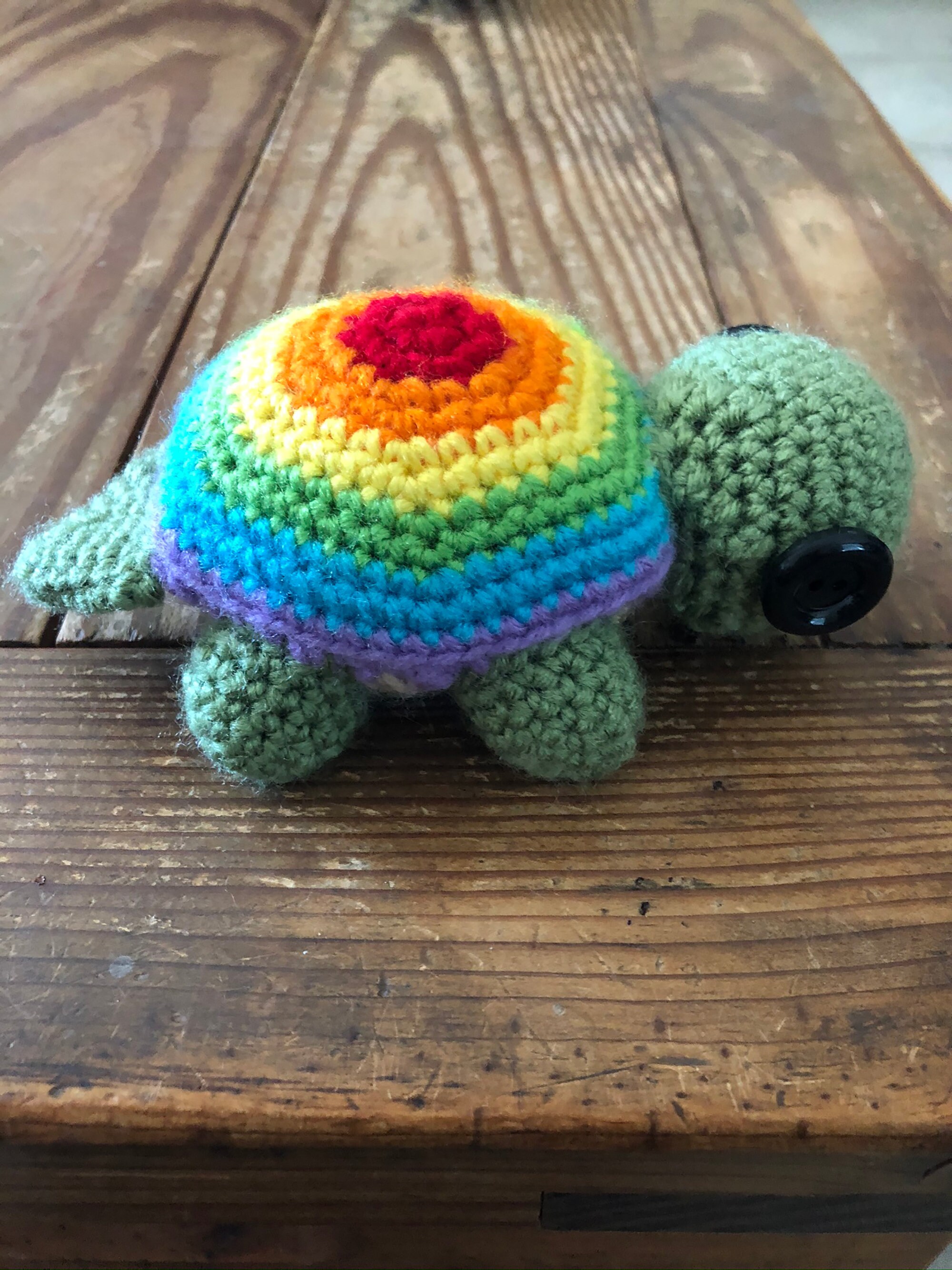 Rainbow Turtle Crochet Plushie - Etsy