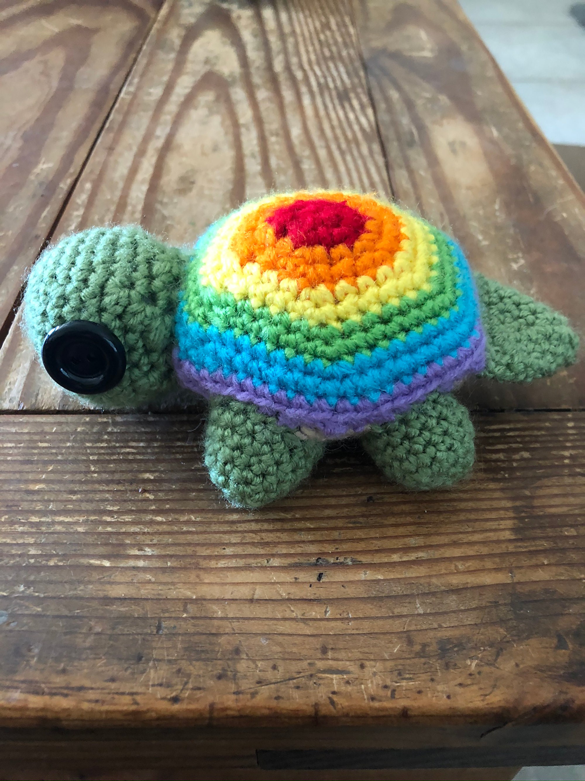 Rainbow Turtle Crochet Plushie - Etsy