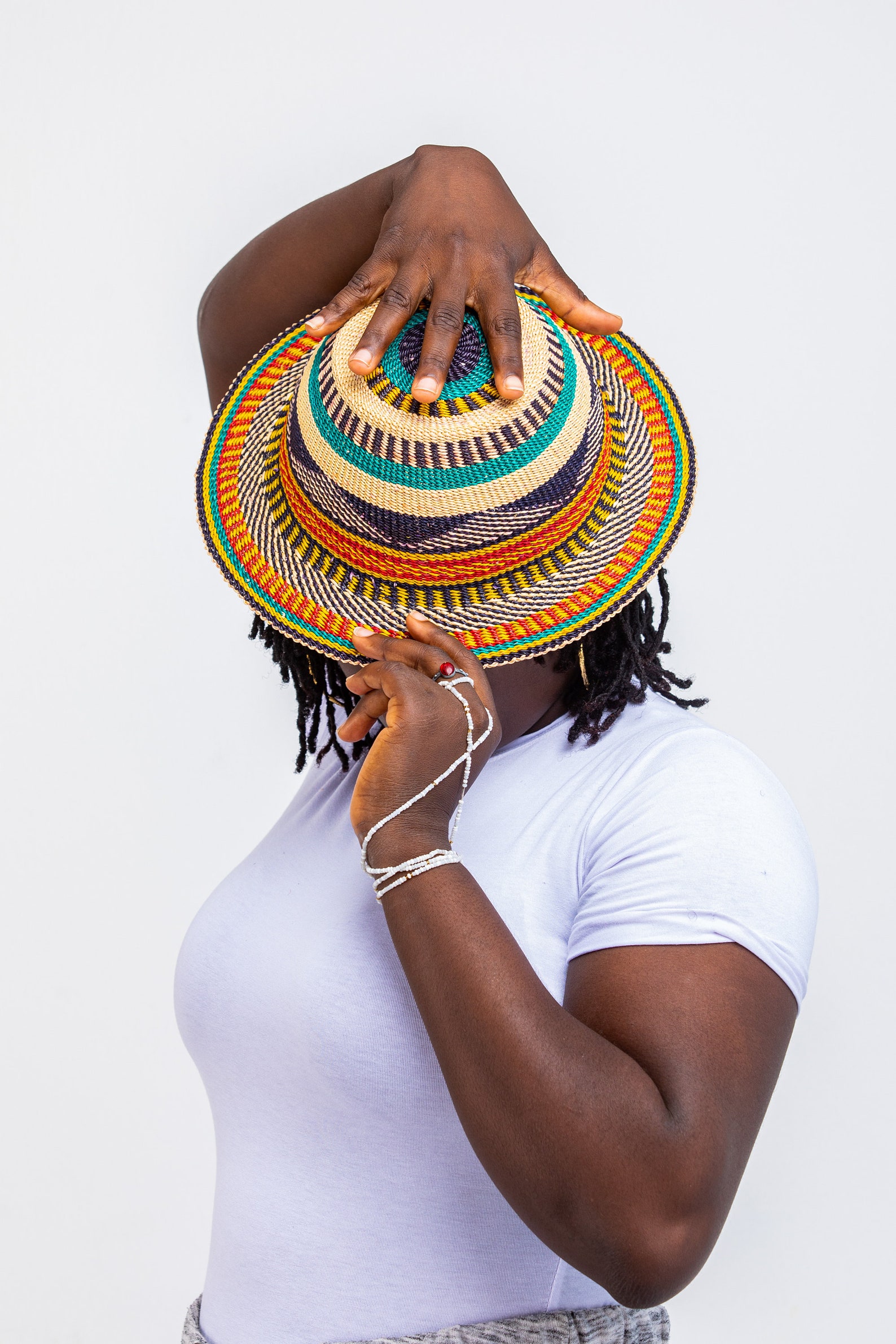 KUKUVI African handwoven straw Bucket hat with wide trim: | Etsy