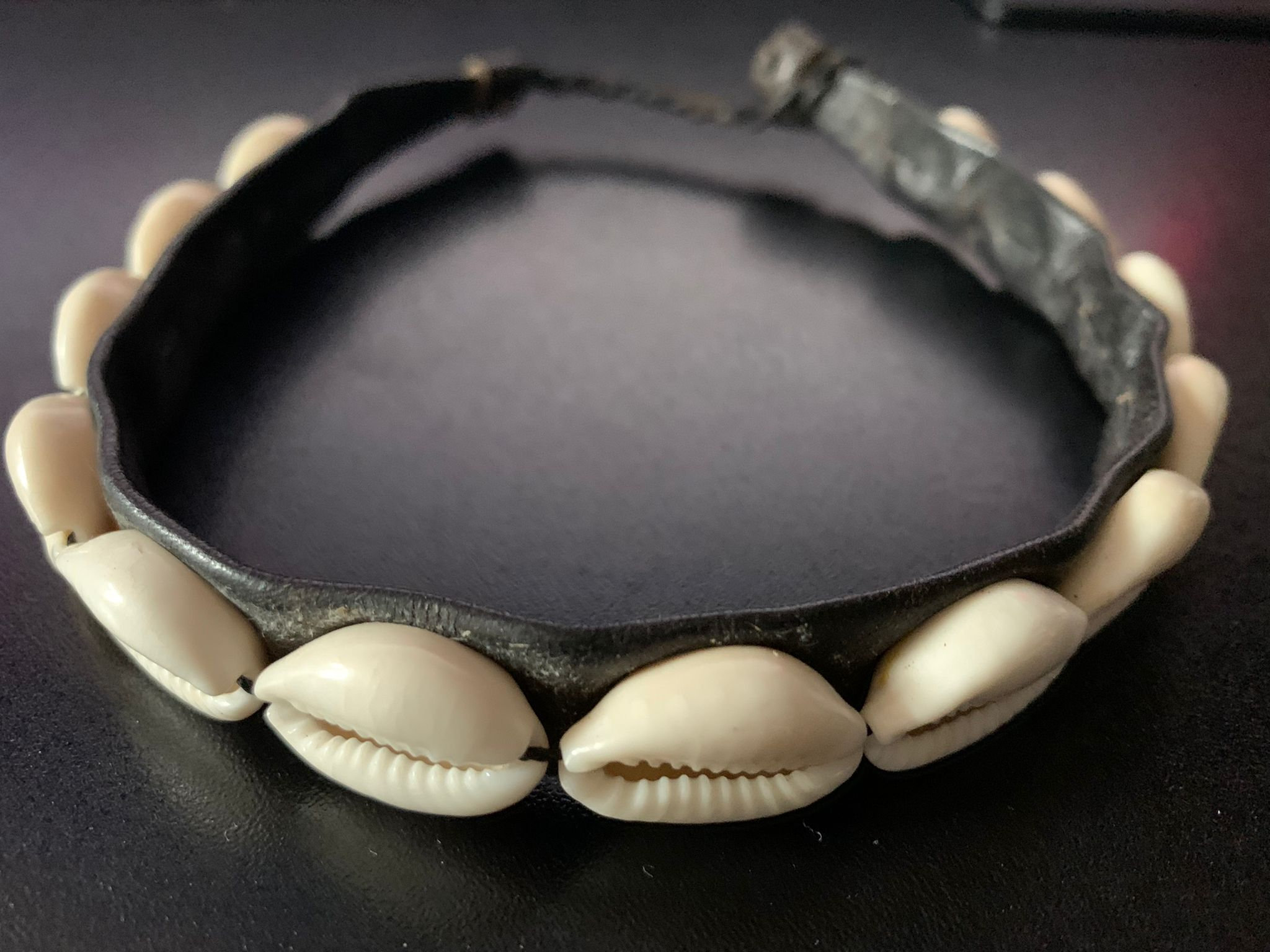 NUNYA African Handmade Black Leather Cowrie Shell Bracelet - Etsy