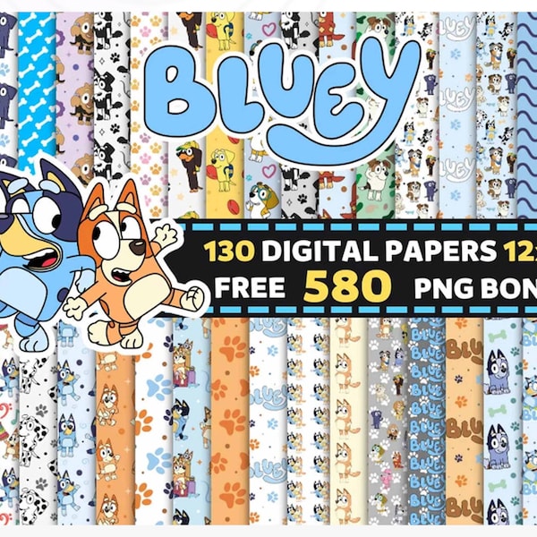 Bluey Digital Background - Etsy