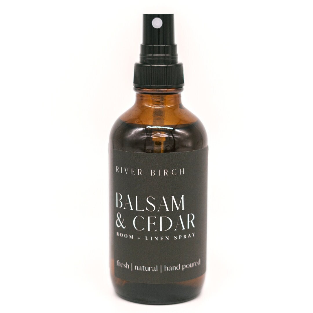 Balsam & Cedar-scented Room Spray | 4 Oz Amber Bottle | Room and Linen ...