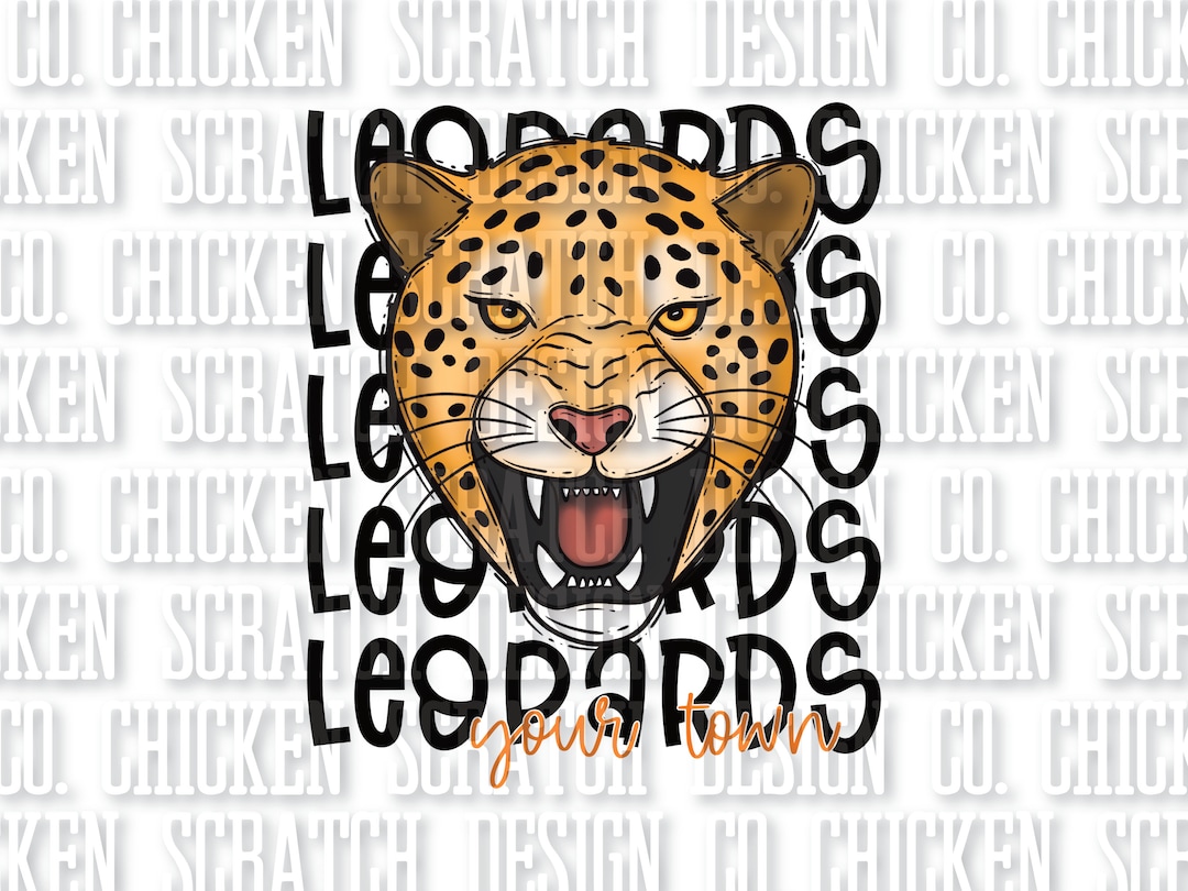 CUSTOM Leopards Town Mascot School Spirit Sublimation DTF PNG Digital ...