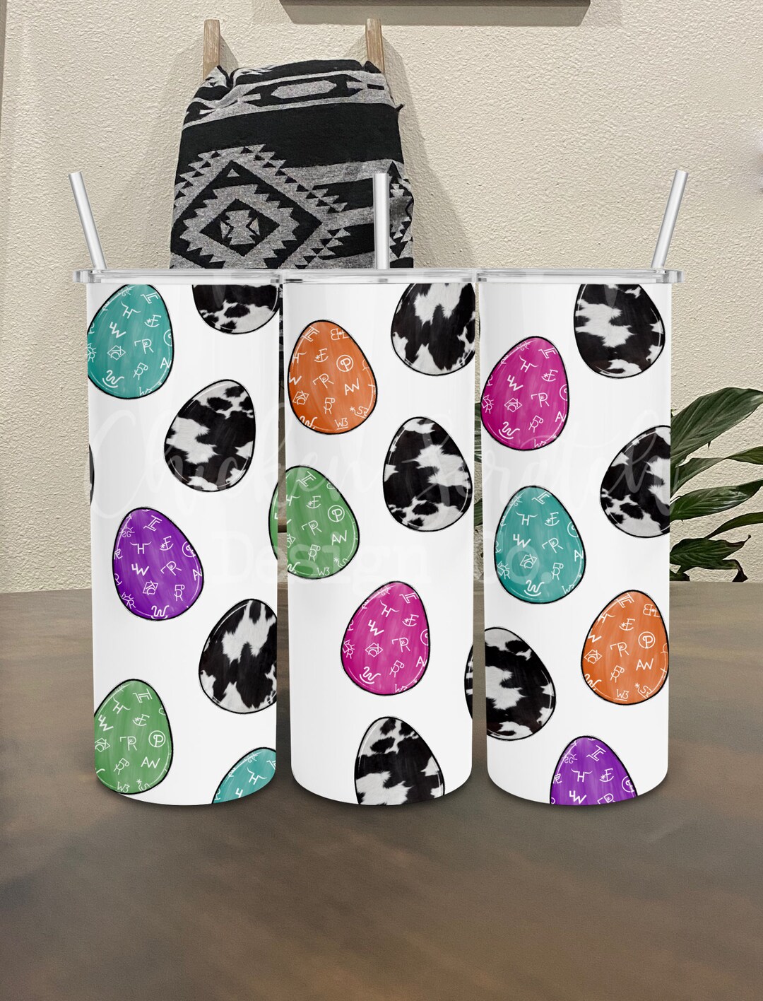 Easter Cattle Brands Tumbler Wrap 20oz Tumbler Wrap Easter Western ...