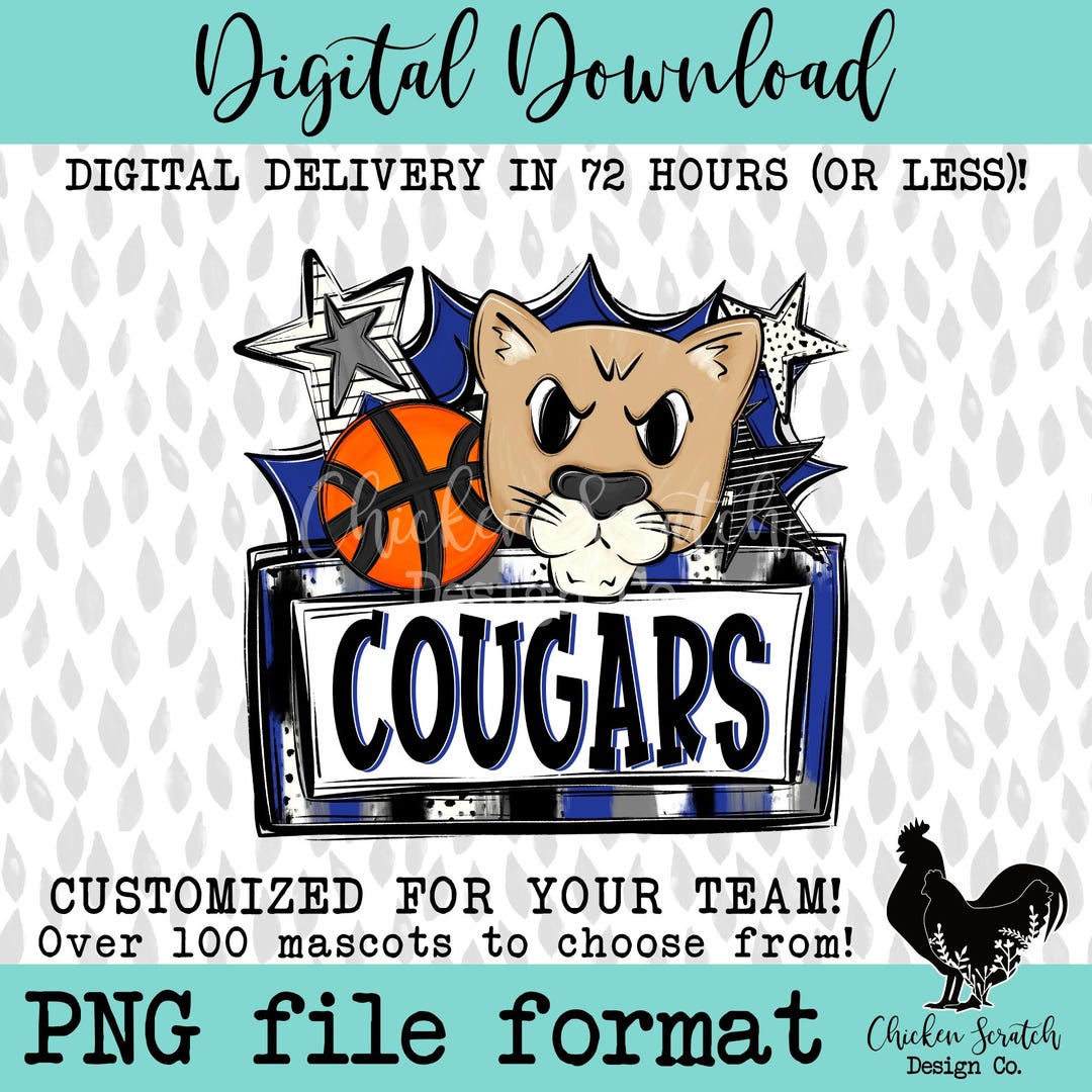 Custom Basketball Team School Spirit Mascot Sublimation DTF PNG Digital ...