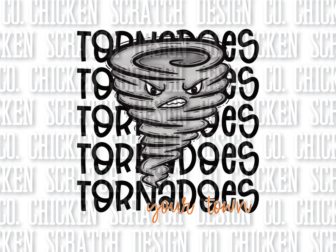 CUSTOM Tornadoes Town Mascot School Spirit Sublimation DTF PNG Digital ...