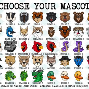 Custom Football Team School Spirit Mascot Sublimation DTF PNG Digital ...