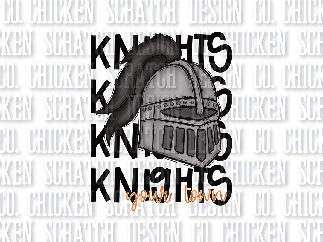 CUSTOM Knights Town Mascot School Spirit Sublimation DTF PNG Digital ...