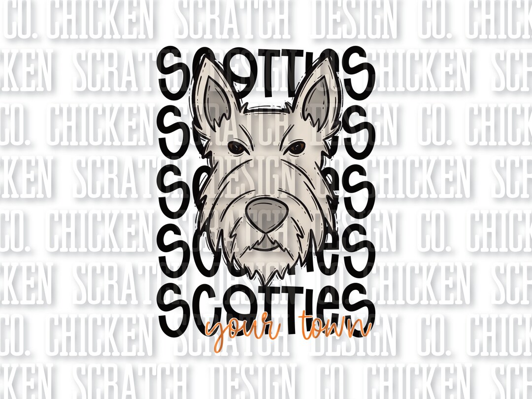 CUSTOM Scotties Town Mascot School Spirit Sublimation DTF PNG Digital ...