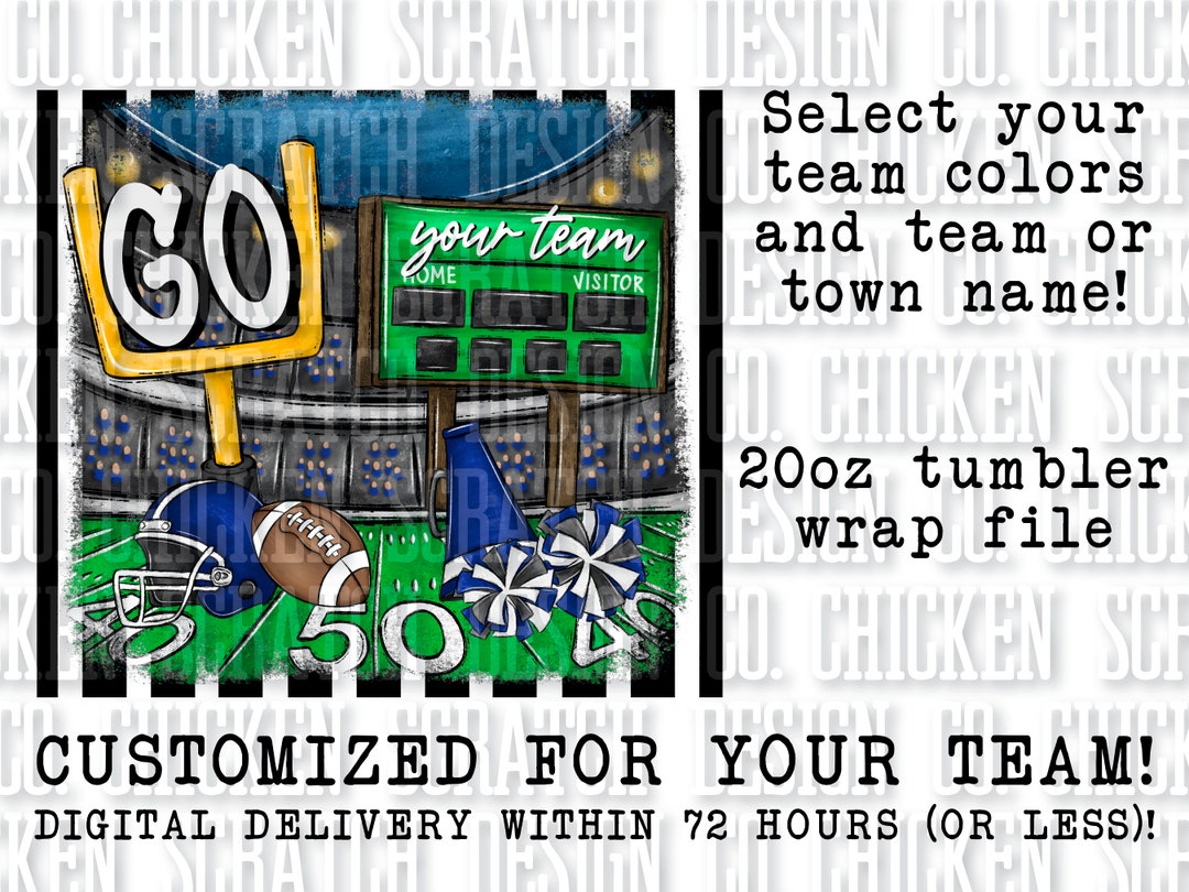 Custom Football Go Team School Spirit Tumbler Sublimation DTF PNG ...