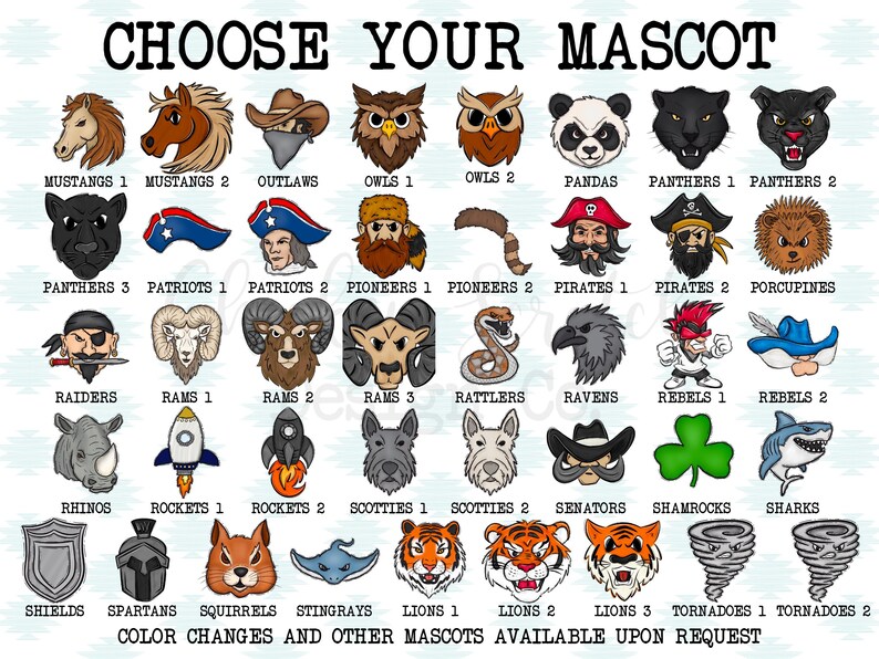 Custom School Spirit Mascot Sublimation DTF PNG Digital Download Design ...