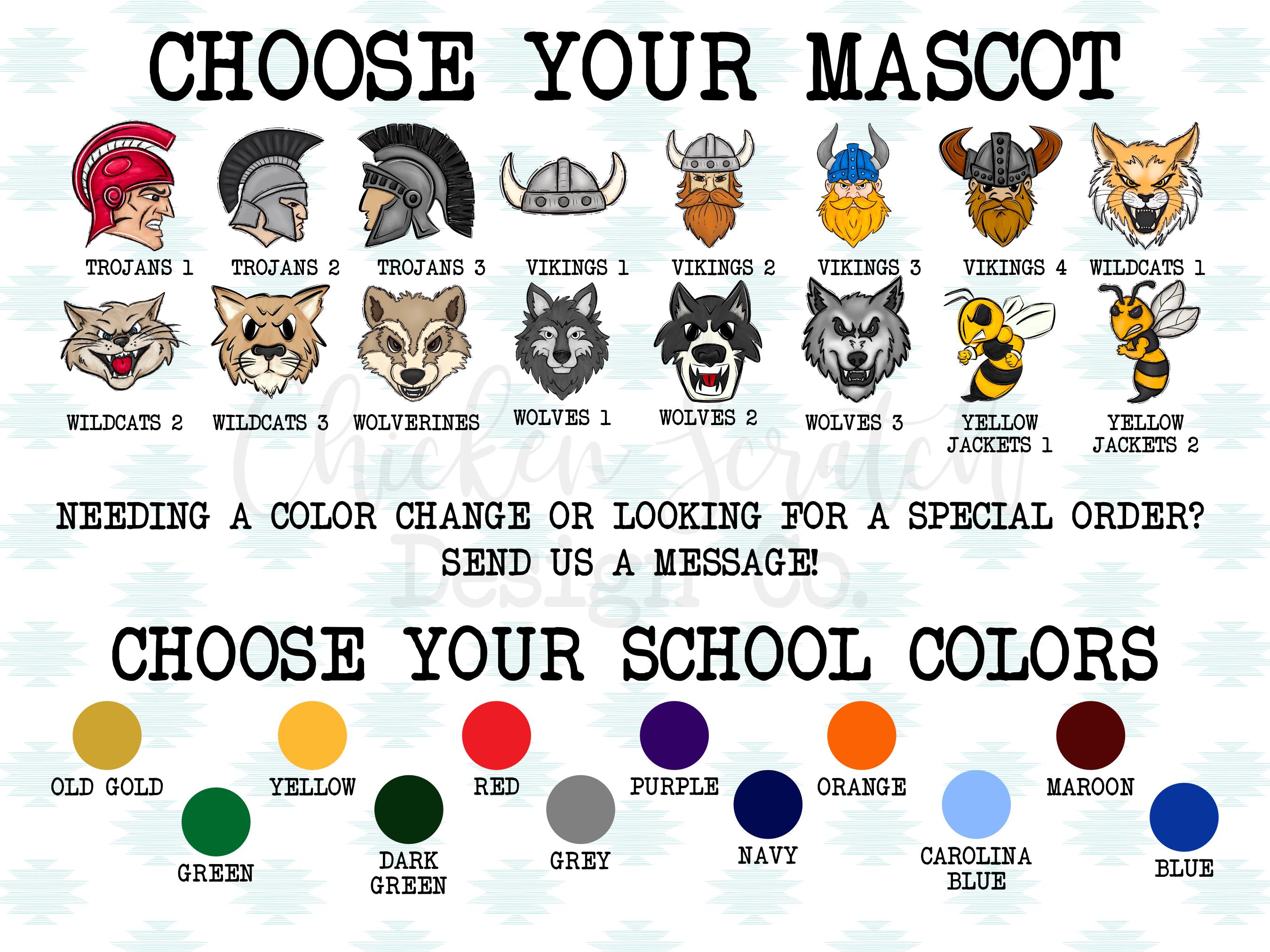 Custom School Spirit Mascot Sublimation DTF PNG Digital Download Design ...