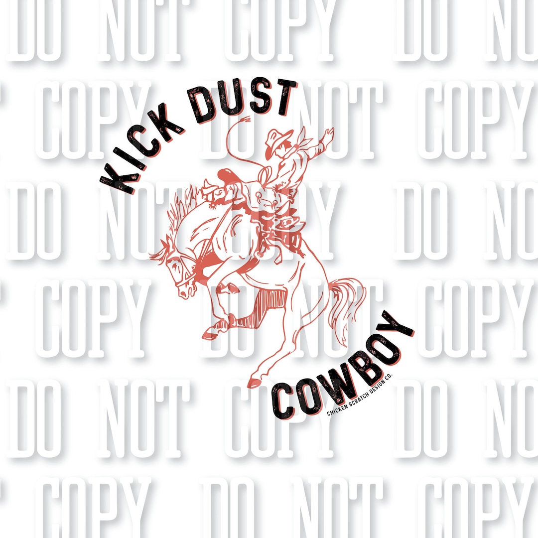 Kick Dust Cowboy Bucking Bronc Rodeo Western Graphic Tee Sublimation ...