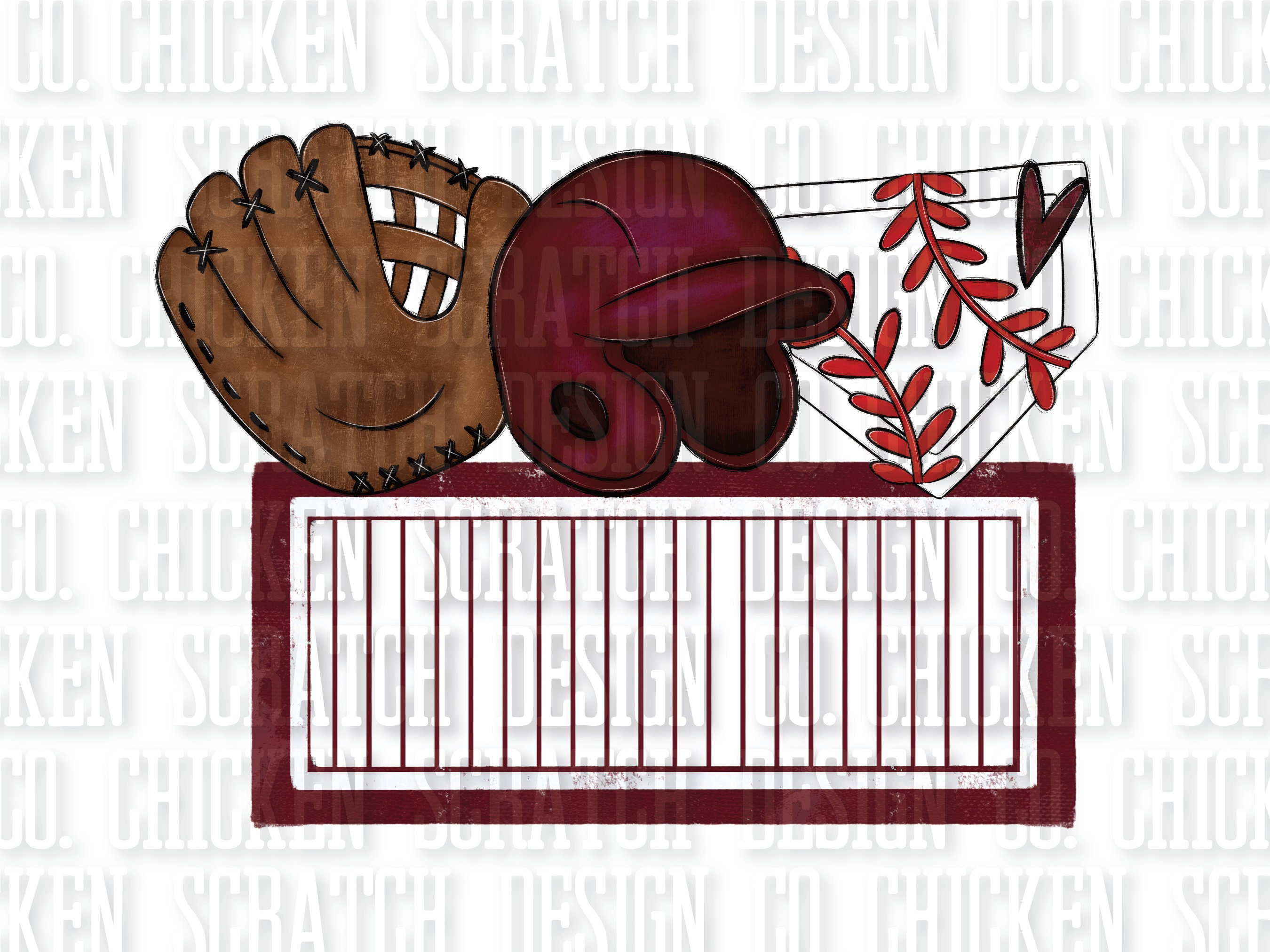 Maroon Baseball Name Plate Sublimation PNG Softball Trio Name Border ...