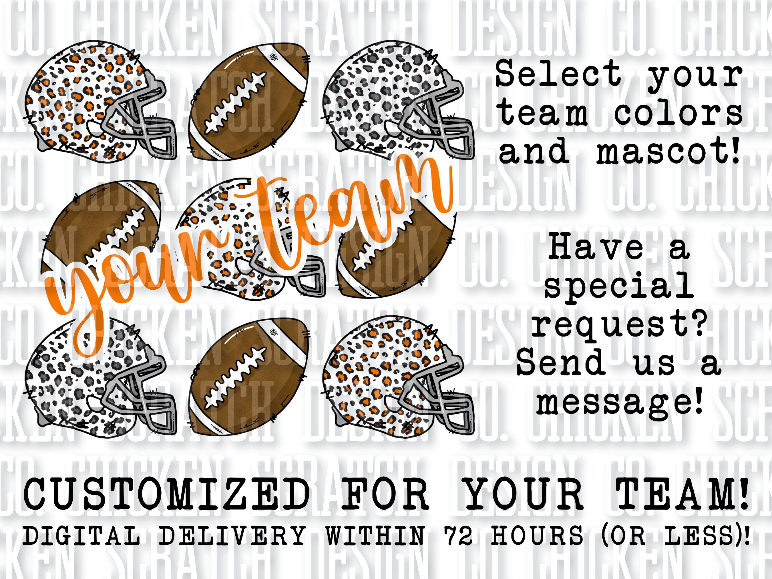 Custom Football Team School Spirit Sublimation DTF PNG Digital Download ...