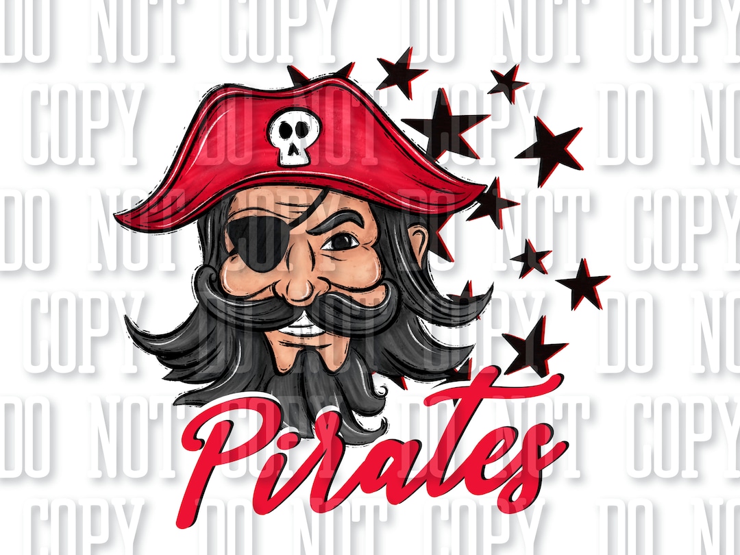 Pirates School Spirit Sublimation PNG Stars Pirates School Mascot Red ...