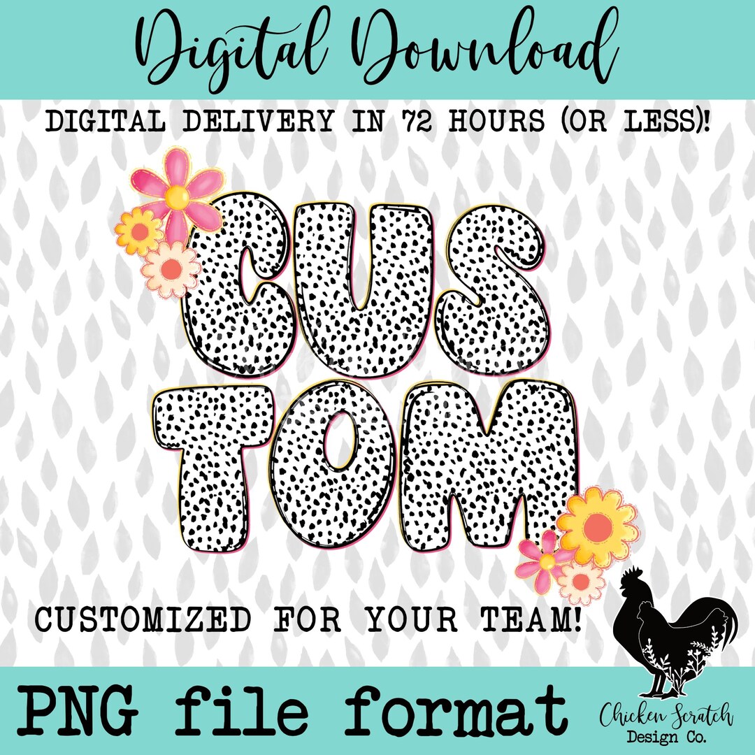 Custom Mascot School Spirit Sublimation DTF PNG Digital Download Design ...