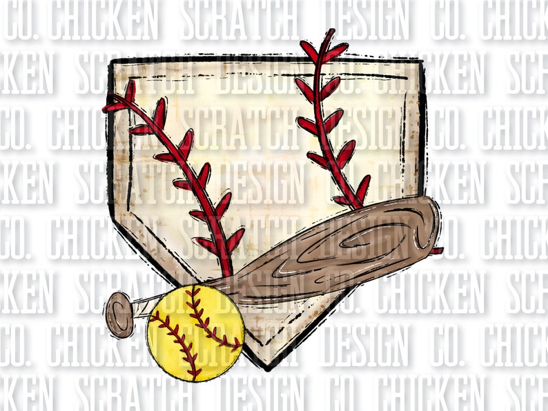 Customizable Softball Home Plate Sublimation DTF PNG Digital Download ...
