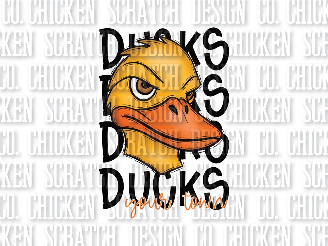 CUSTOM Ducks Town Mascot School Spirit Sublimation DTF PNG Digital ...