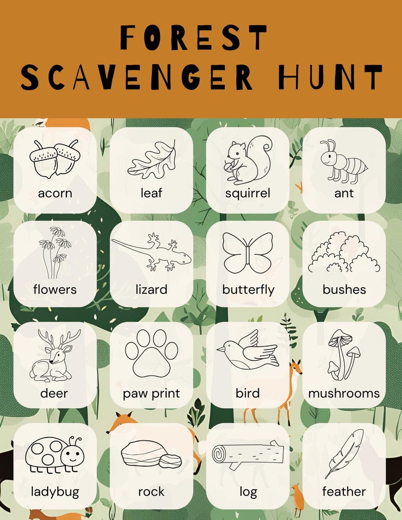 Forest Scavenger Hunt - Etsy