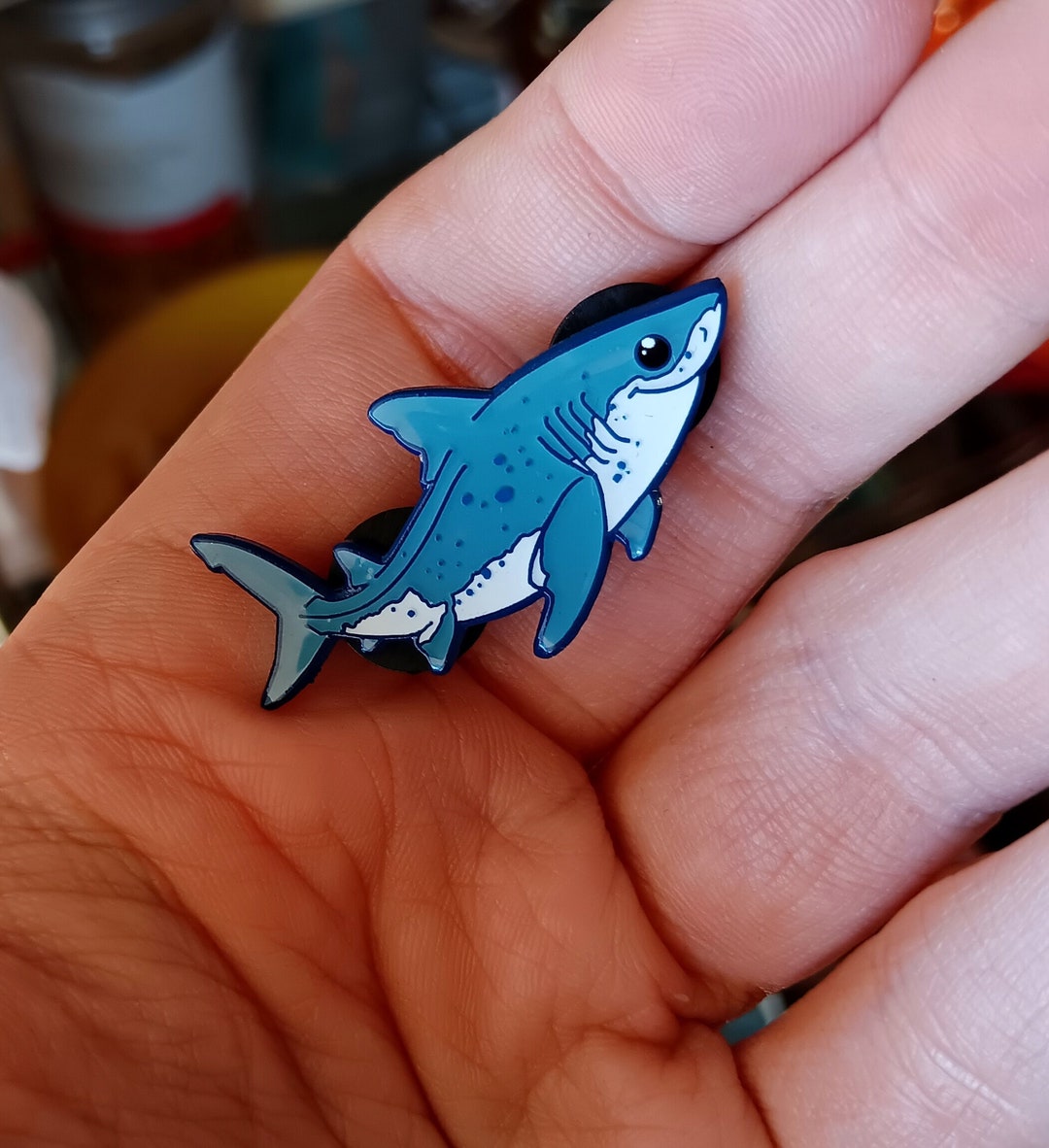 Deep Blue - Great White Shark - Sharks Gift Enamel Pin Fish Scuba Diver ...