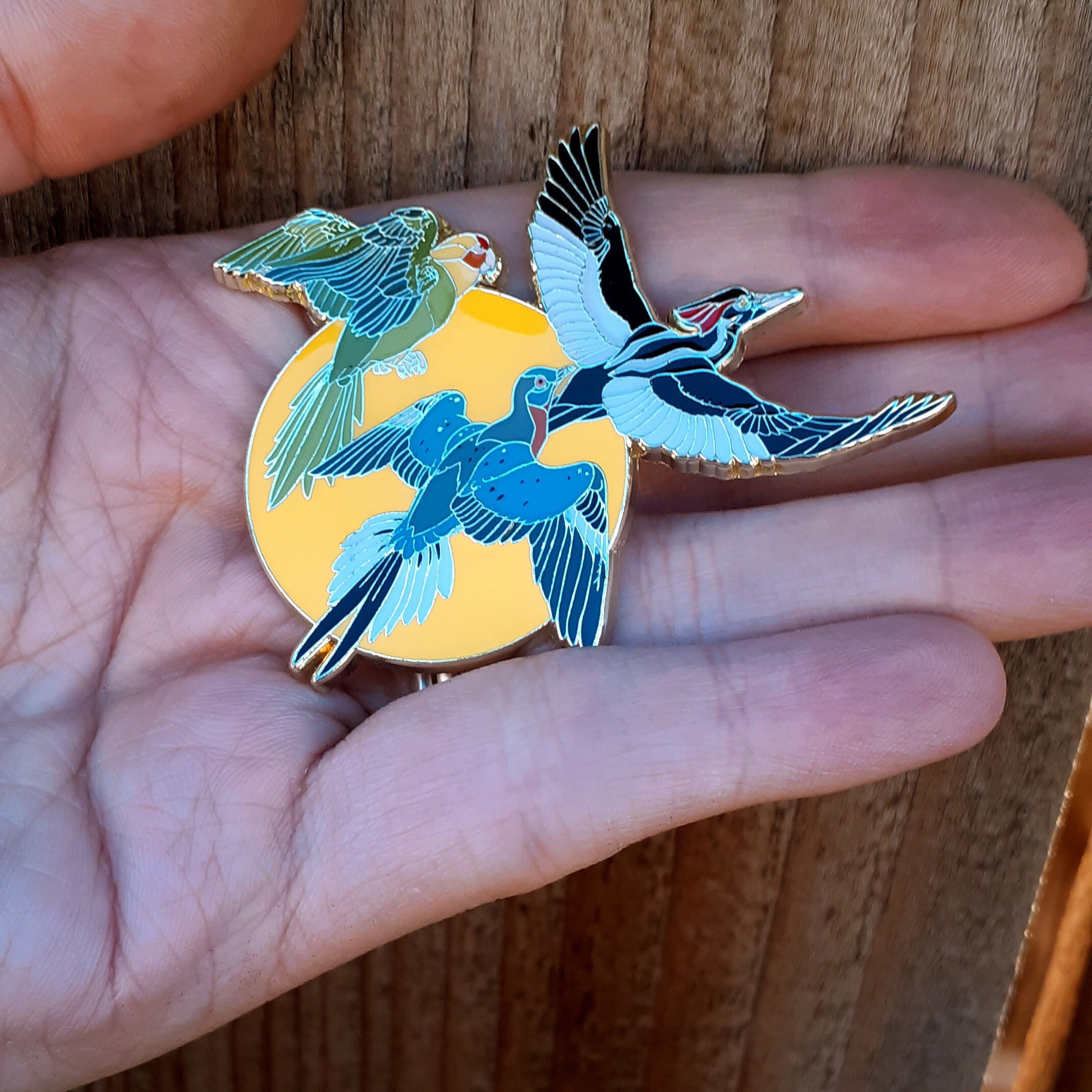 Sunset Enamel Pin Extinct Birds Passenger Pigeon Ivory | Etsy