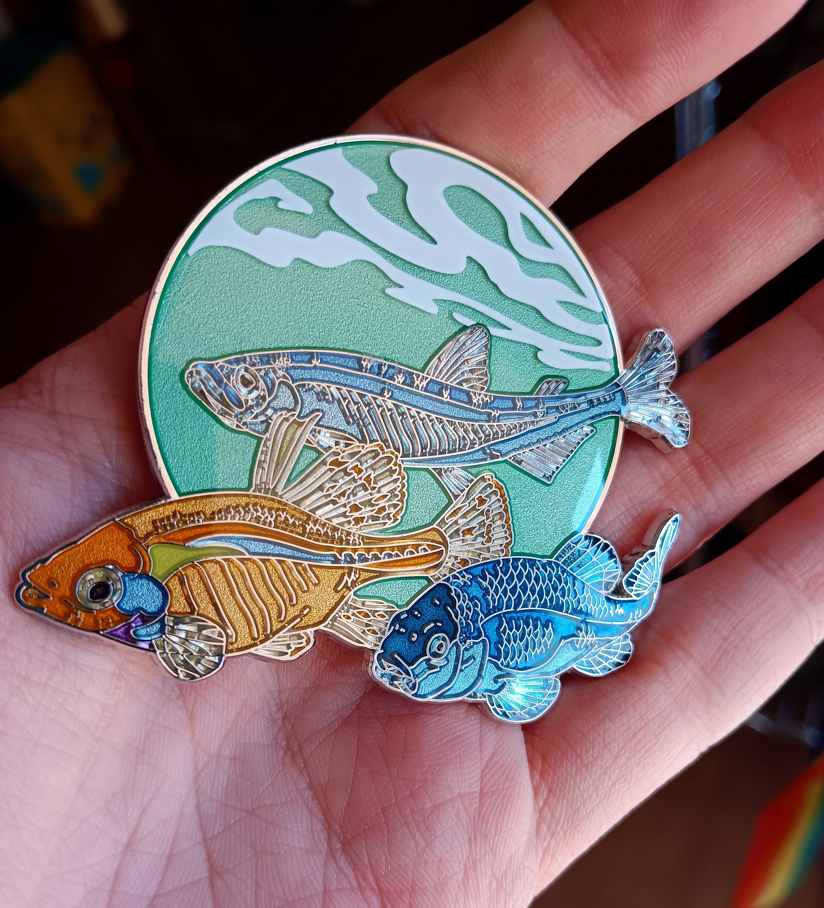 Moonrise Enamel Pin Endangerd Fish Delta Smelt Golden Skiffia Devil's ...