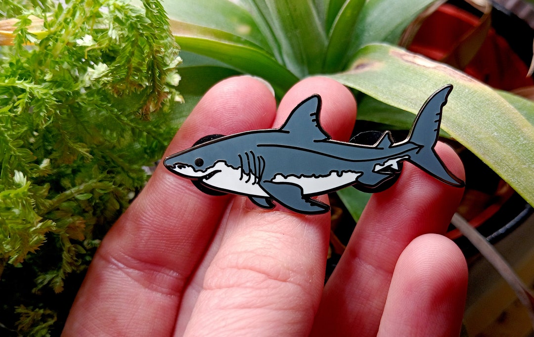 Great White Shark Lapel Pin Gift Sharks Fish Snorkel Marine Life - Etsy