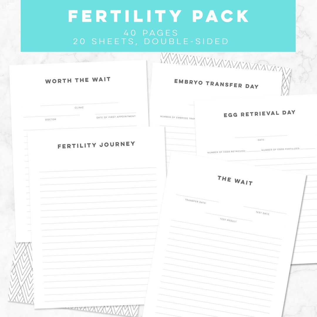 FERTILITY Pack for Modern Baby Book, Pregnancy Diary, IVF Journal, IUI ...