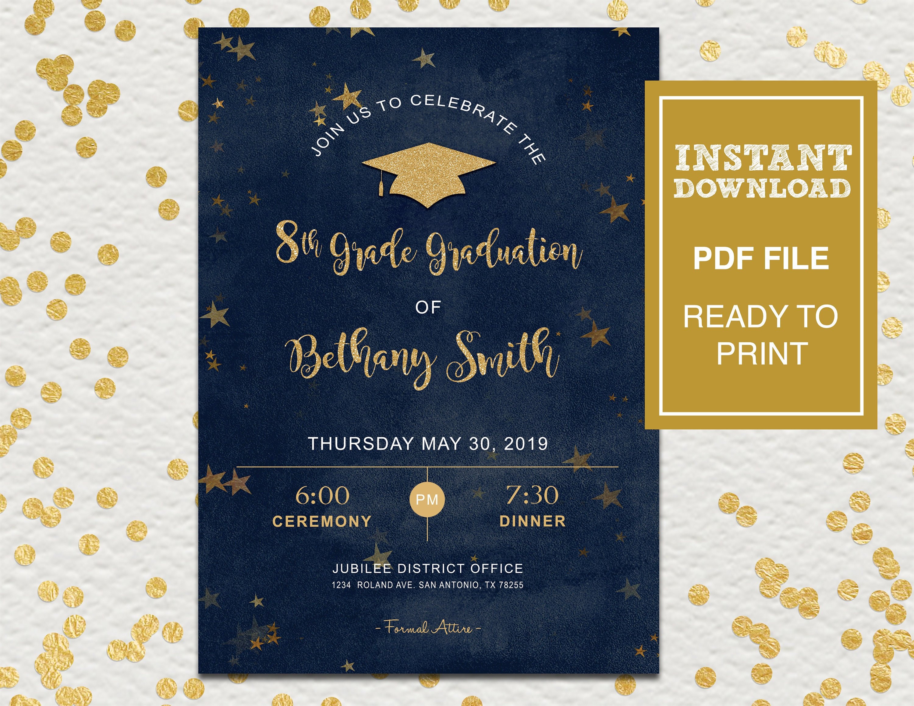 8th Graduation Invitation - Etsy