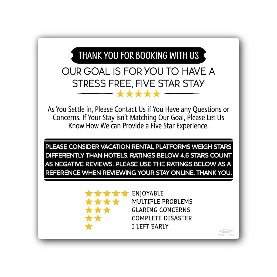 Airbnb Review Fridge Magnet, White & Black Airbnb Refrigerator Magnet ...