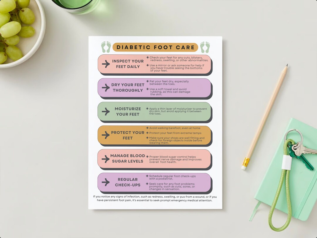 Diabetic Foot Care Handout - Etsy
