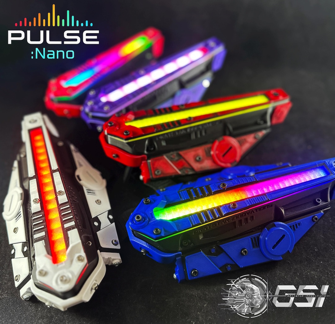 PULSE//V3:NANO Sound Reactive LED Cyberpunk Gauntlets (bracer Variant ...