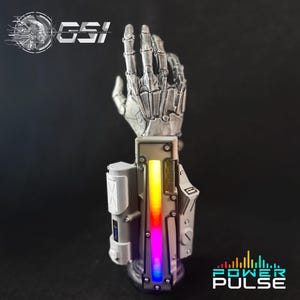 Sound Reactive 5,000 Mah Power Bank "power PULSE // V3 Led" Cyberpunk Gauntlets (bracer Variant ...