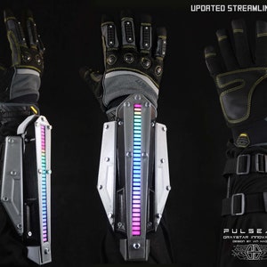 PULSE//V2:NANO Sound Reactive LED Cyberpunk Gauntlets bracer Variant ...